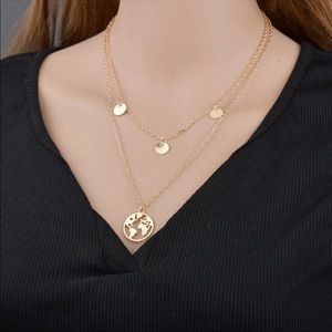 Jewelry | World Map Multilayer Chain Necklace In Gold Tone | Poshmark